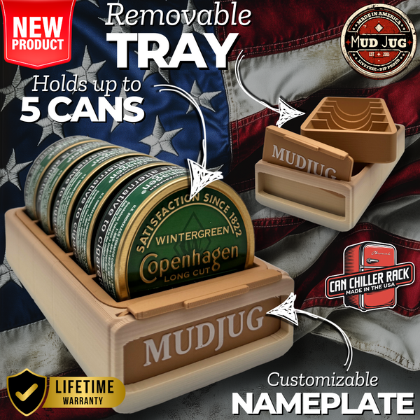 Timber Tones Dip/Nic Pouch Can Chiller Rack| Mud Jug