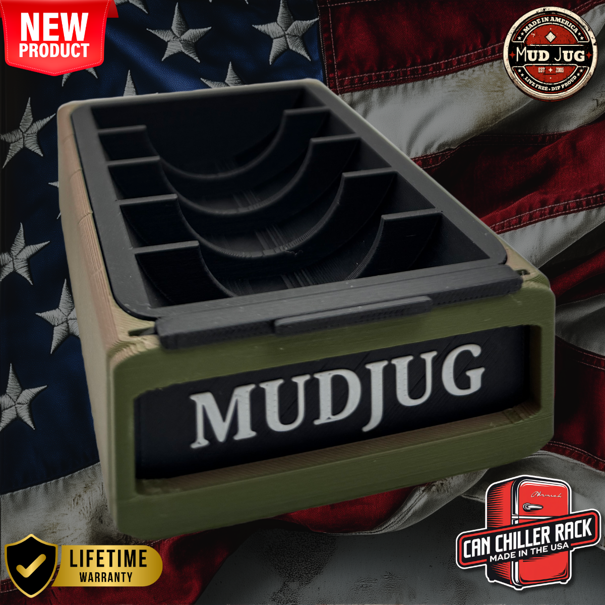 Backwoods Blend Camo "Color change" Can Chiller Rack| Mud Jug