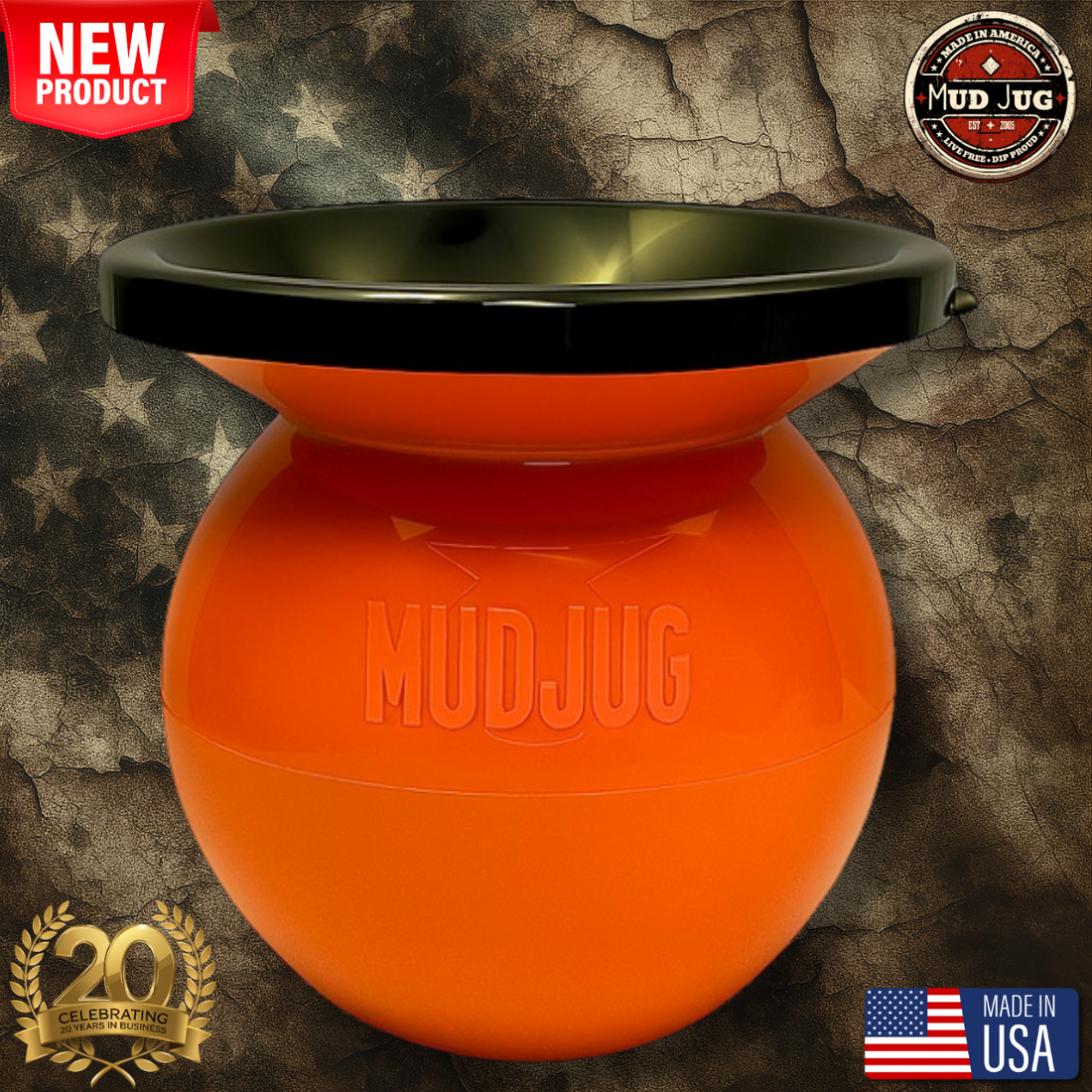Hunter Orange Mud Jug™ Classic – Portable Spittoon Made in USA| Mud Jug