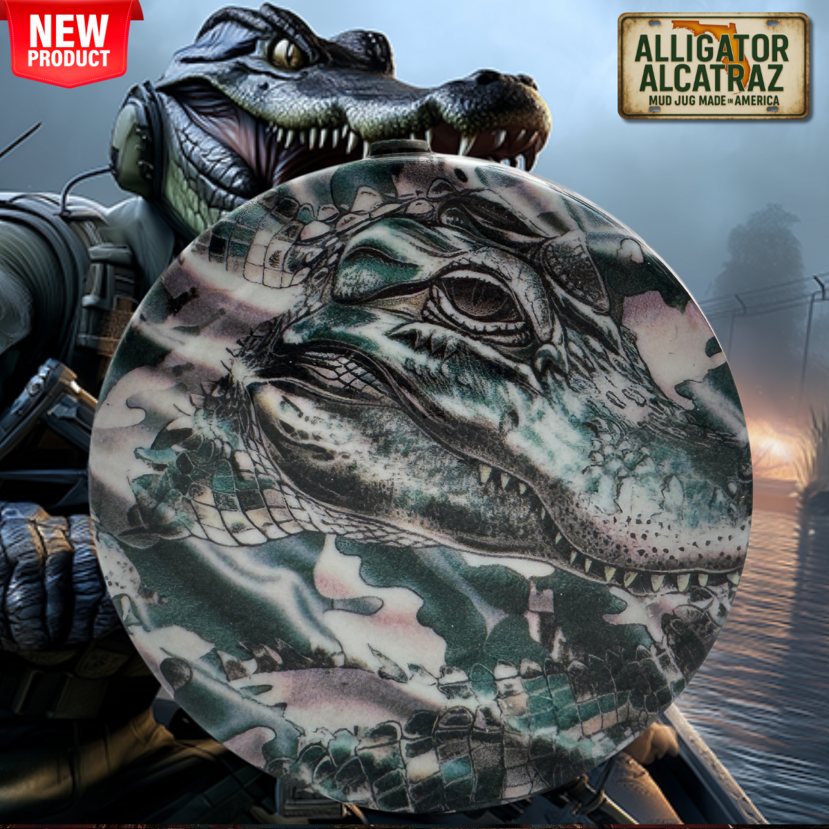 Alligator Alcatraz "Limited" Mud Jug Can Lid| Mud Jug