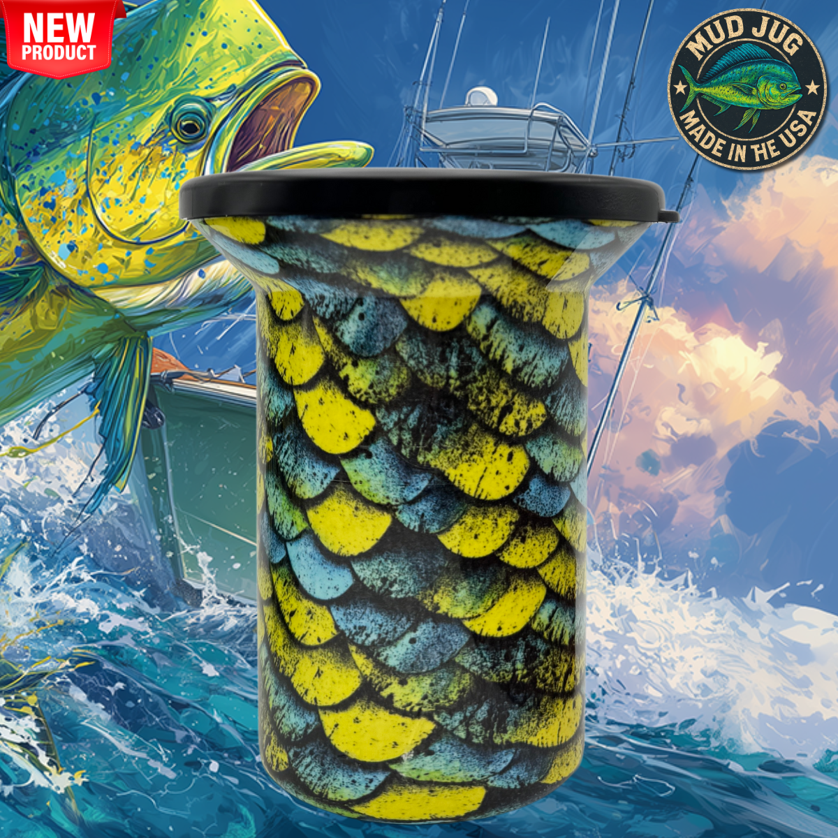 Mahi Frenzy "Limited" Mud Jug™ Roadie – Portable Spittoon Made in USA ...