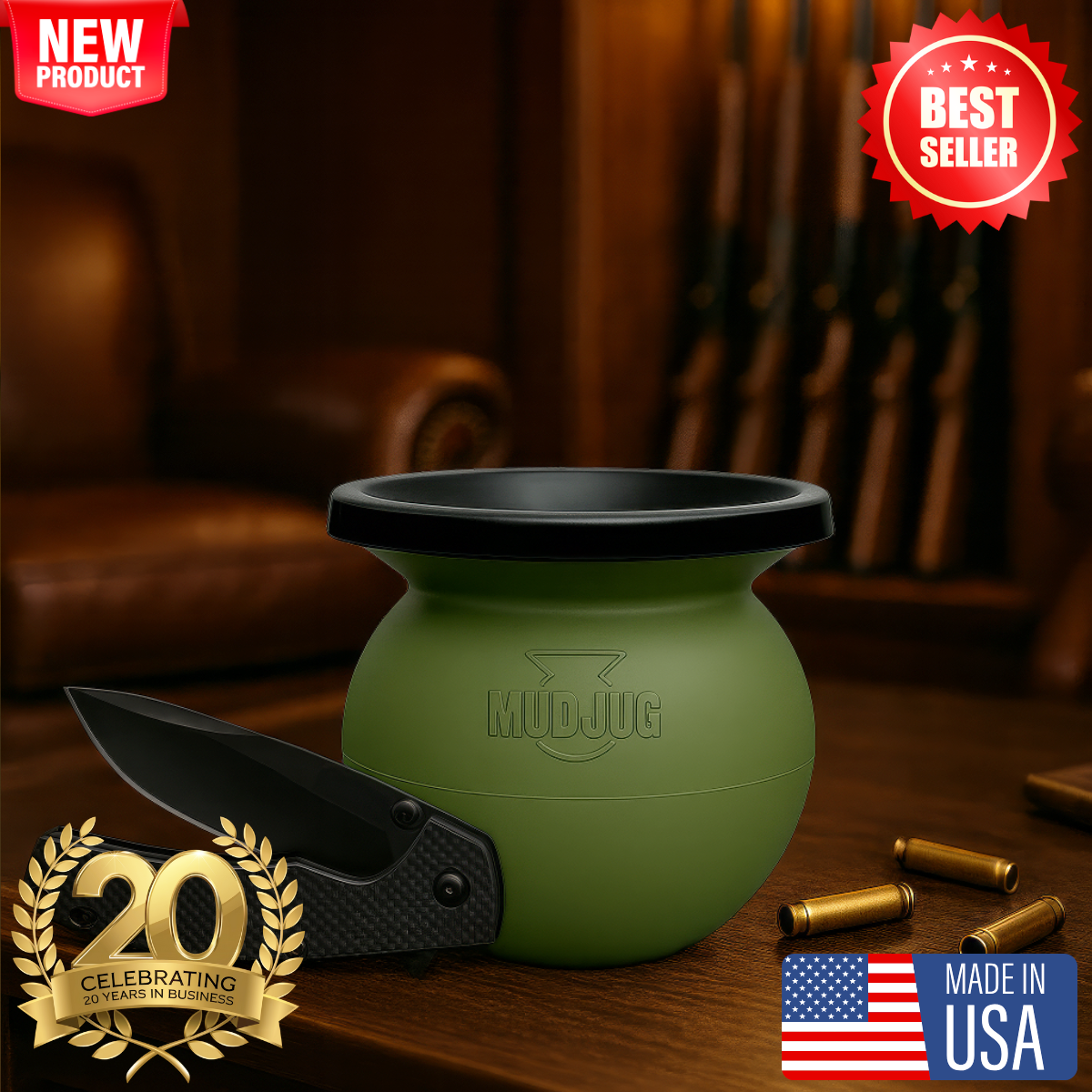 Olive Drab Mud Jug™ Classic – Portable Spittoon Made in USA| Mud Jug