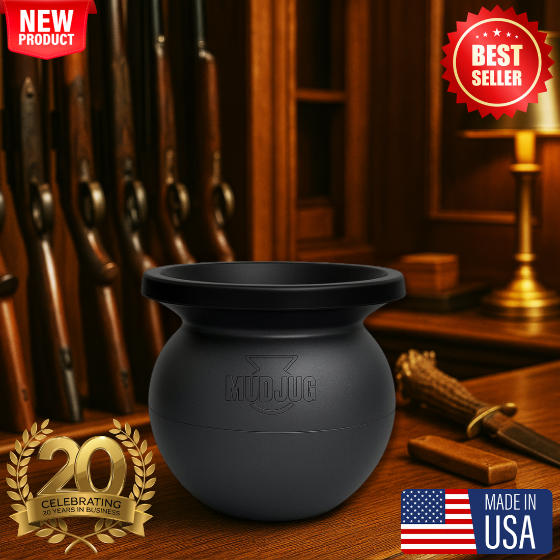 Hunter Orange Mud Jug™ Classic – Portable Spittoon Made in USA| Mud Jug