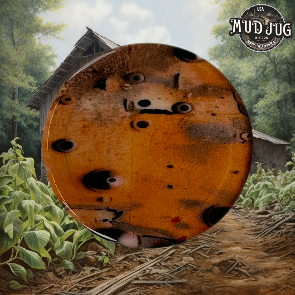 The rusted hull Mud Jug© Can Lid| Mud Jug