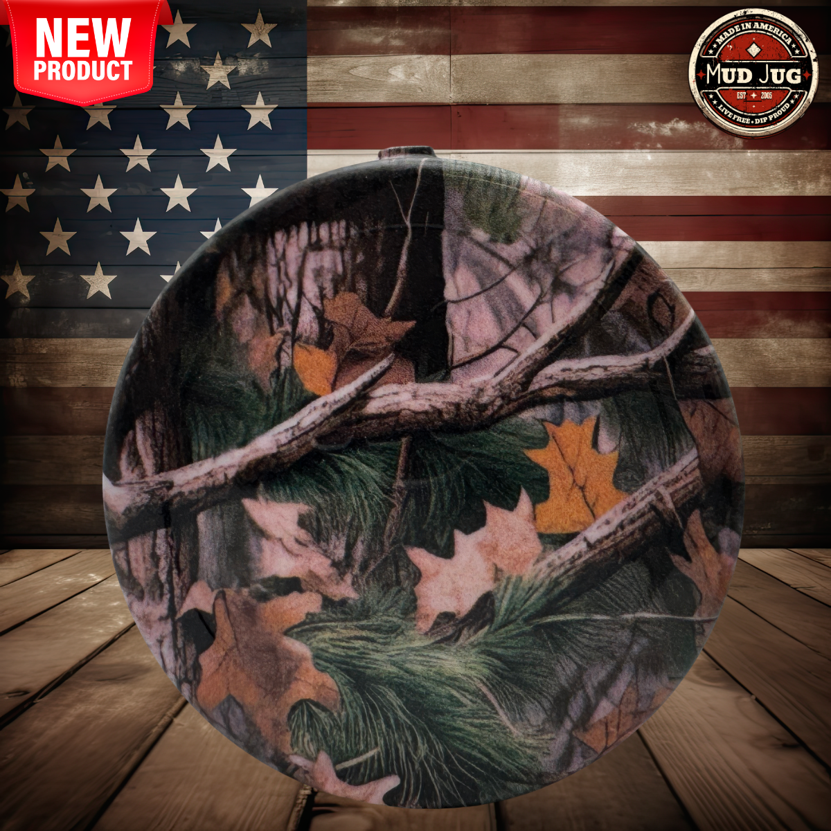 Woodland Whisper Camo Mud Jug Can Lid| Mud Jug