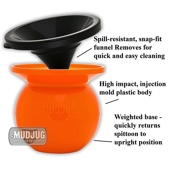 Hunter Orange Mud Jug™ Classic – Portable Spittoon Made in USA| Mud Jug